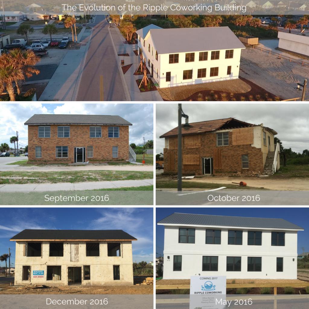 Evolution of the ripple coworking building - Bedrock Workspaces